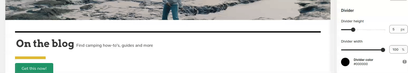 General Layout settings and content blocks